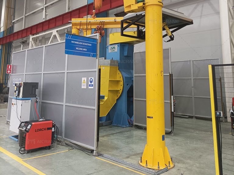 Installation of Aicrane Jib Cranes in a Workshop in Uzbekistan