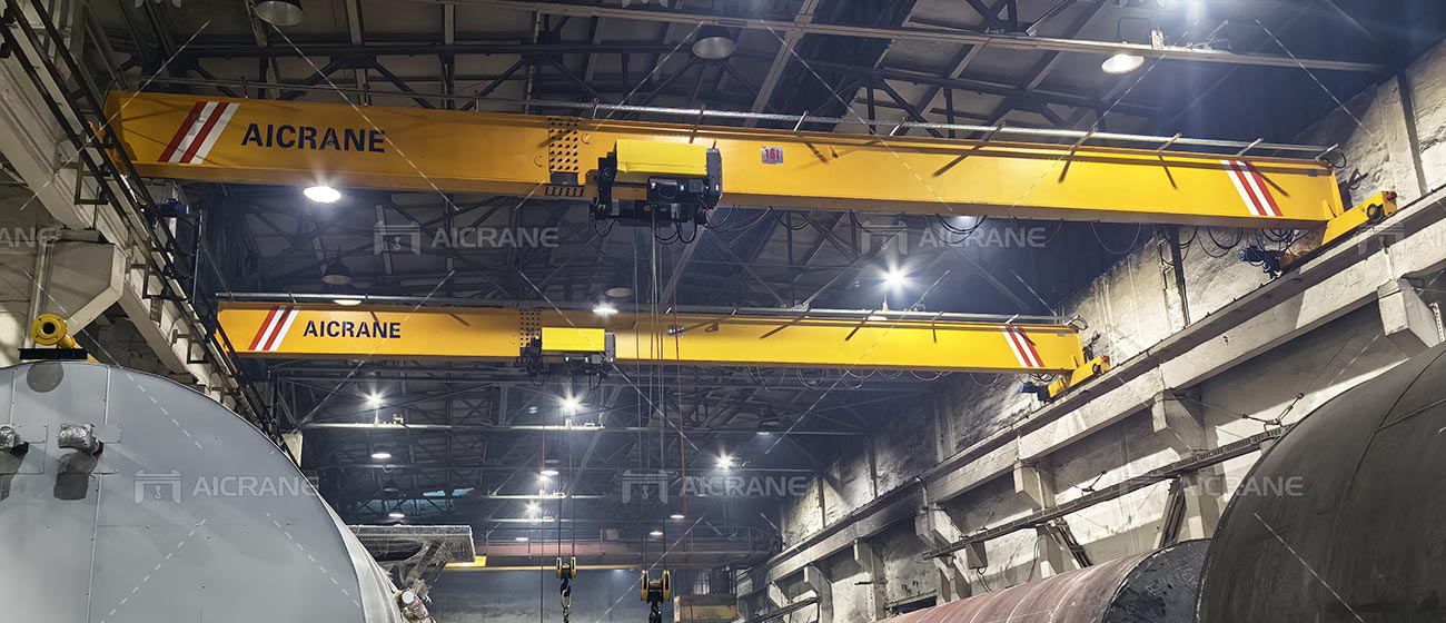 16T & 10T Overhead Cranes in a Machinery Manufacturing Plant